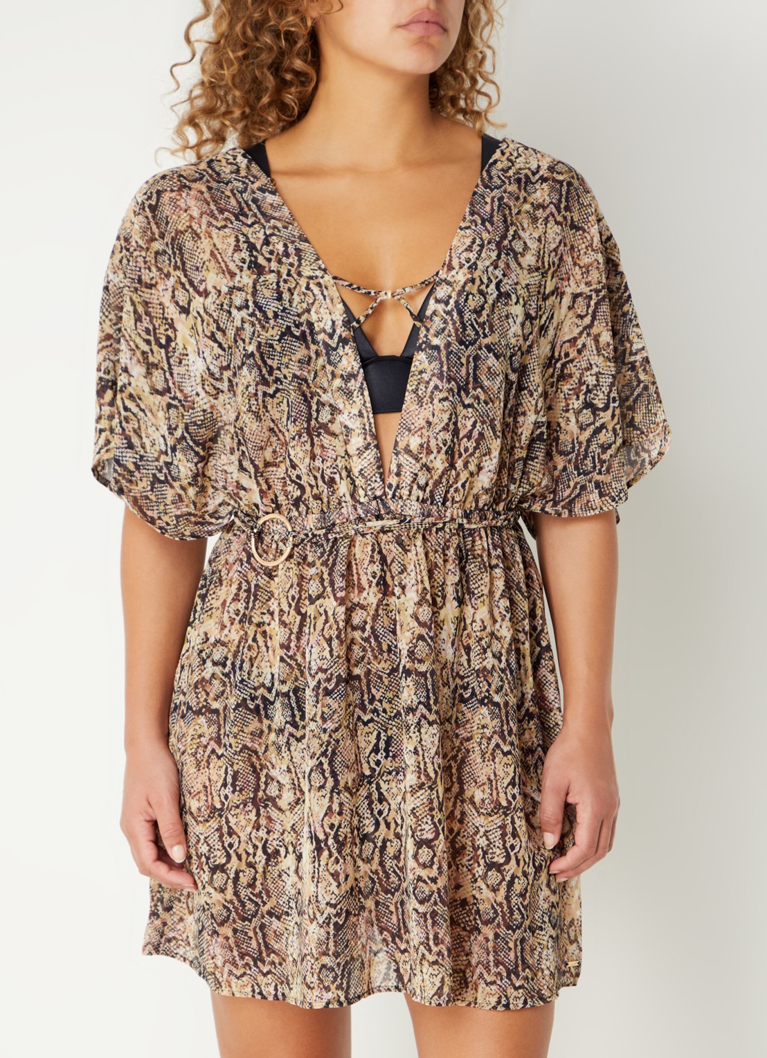 Aubade Semi-transparante strandtuniek met strikdetail • Bruin ...