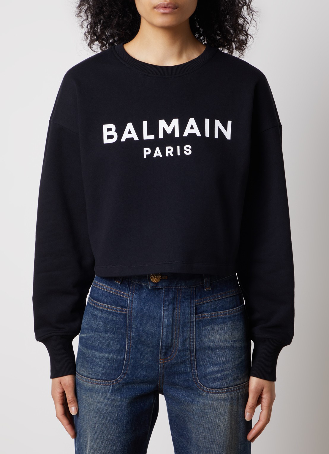Balmain Cropped sweater met logo • Zwart • deBijenkorf.be