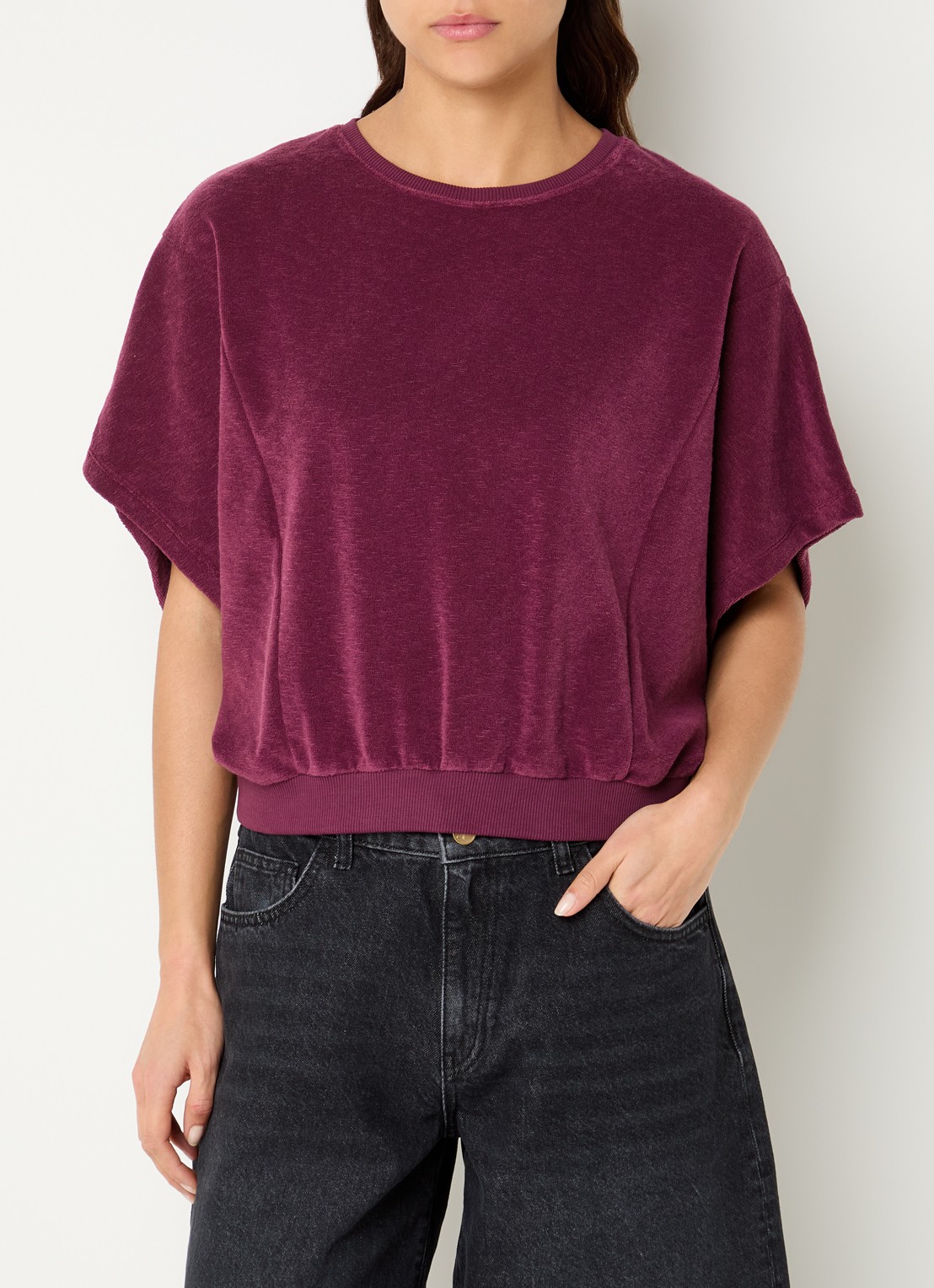 by-bar Nuki Slob top van badstof • Aubergine • deBijenkorf.be