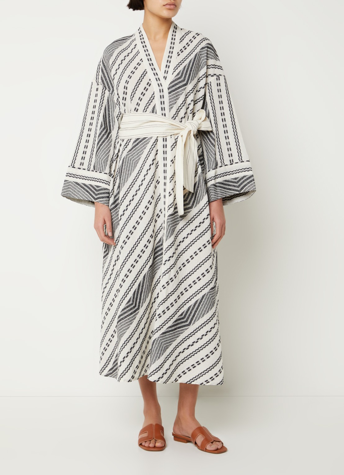 Devotion Estella midi strandtuniek met strikceintuur • Zwart ...