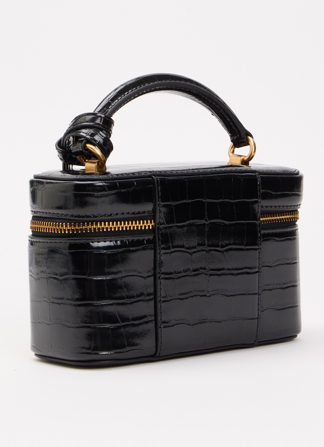 JW PEI Cleo Box handtas met crocostructuur en afneembare schouderriem ...