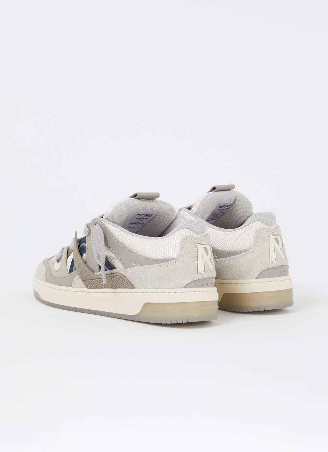 Represent Bully sneaker van mesh met leren details • Grijs • deBijenkorf.be