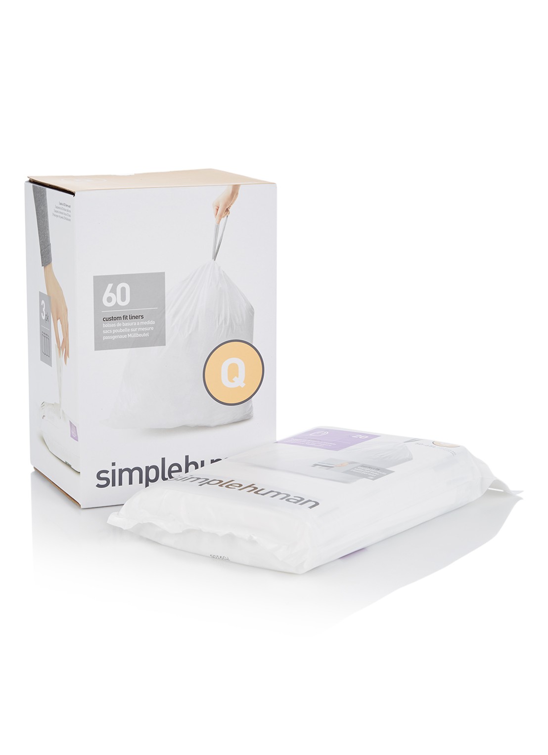 Simplehuman Afvalzakken code Q 50-65 liter 60 stuks • Wit • deBijenkorf.be