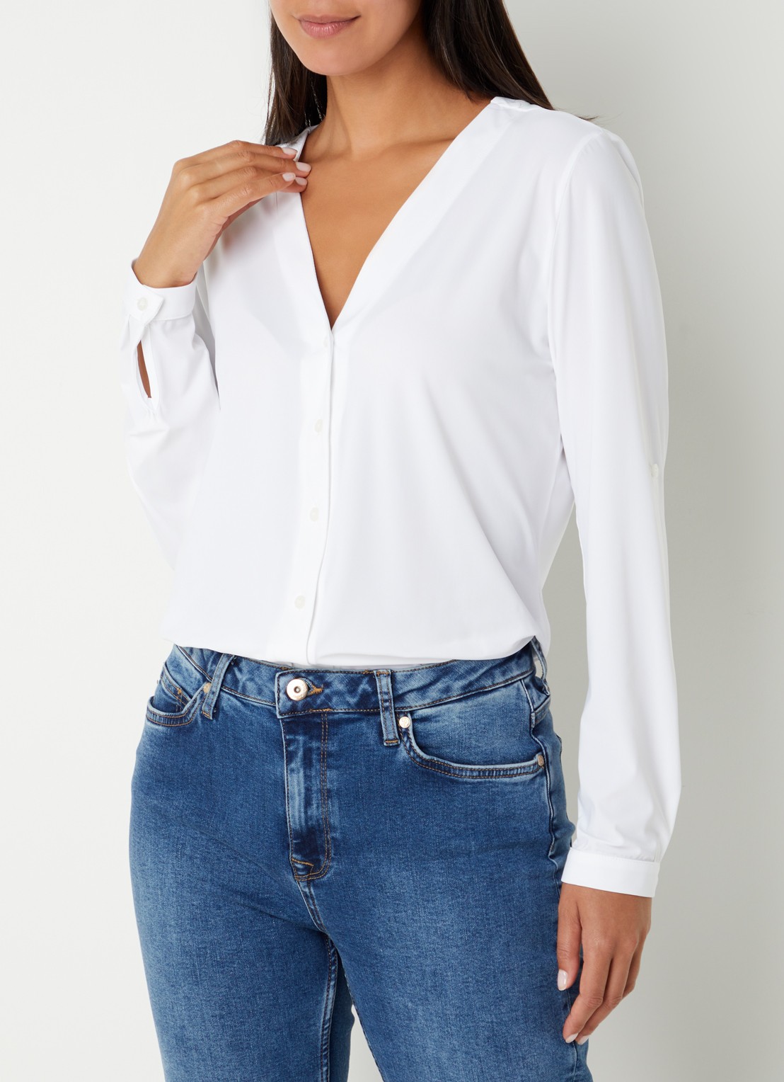 Studio Anneloes Evi blouse van travelstof • Wit • deBijenkorf.be